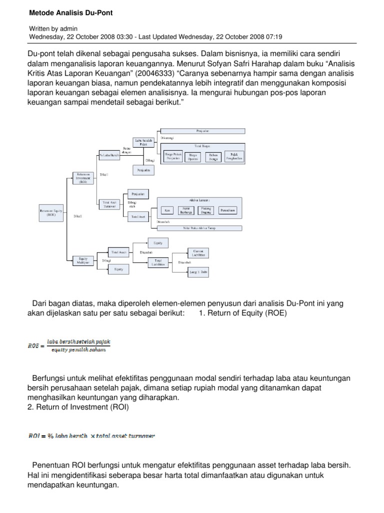 Du Pont Analysis | PDF