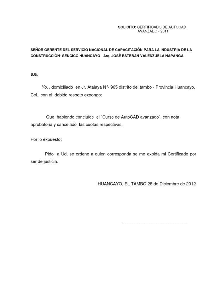 SOLICITO. Formato | PDF