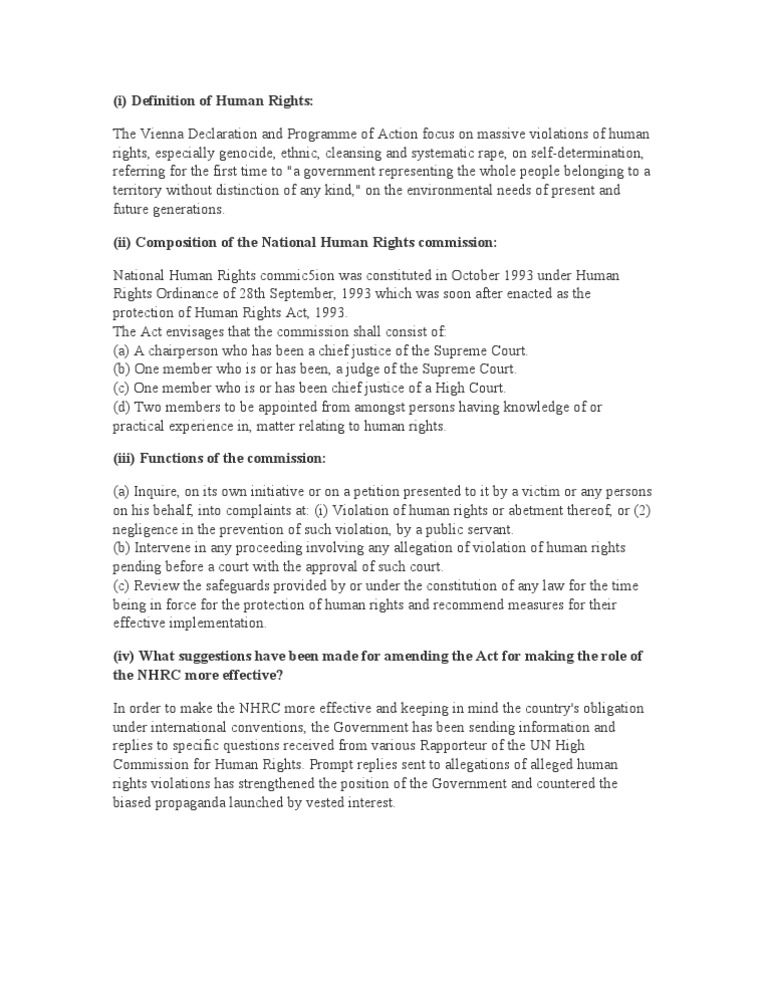 (I) Definition of Human Rights | PDF