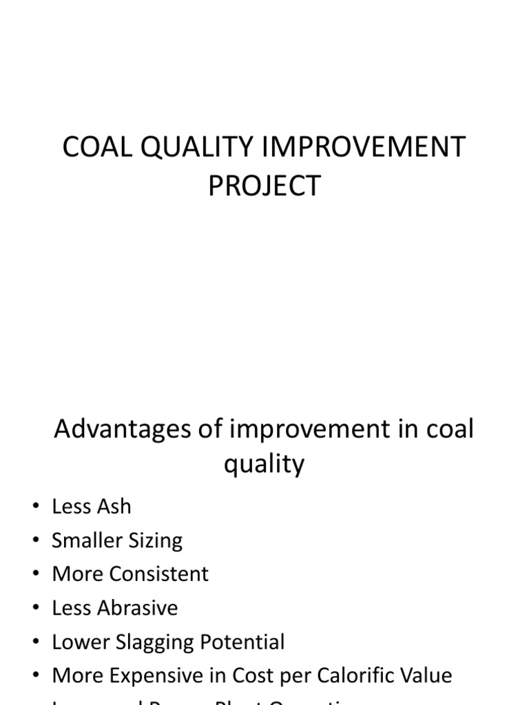 Coal Quality Improvement Project | PDF | Coal | Mining