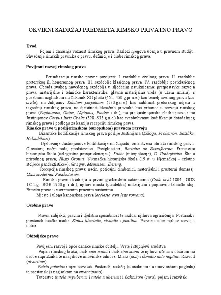 Rimsko Pravo | PDF