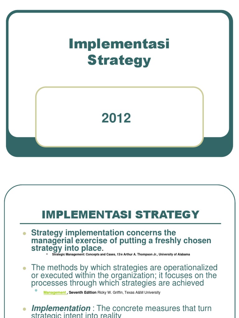 Implementasi Strategi | PDF | Organizational Culture | Strategic Management