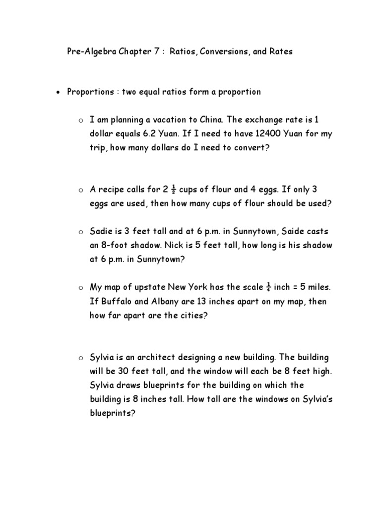 Pre-Algebra Ratios | PDF