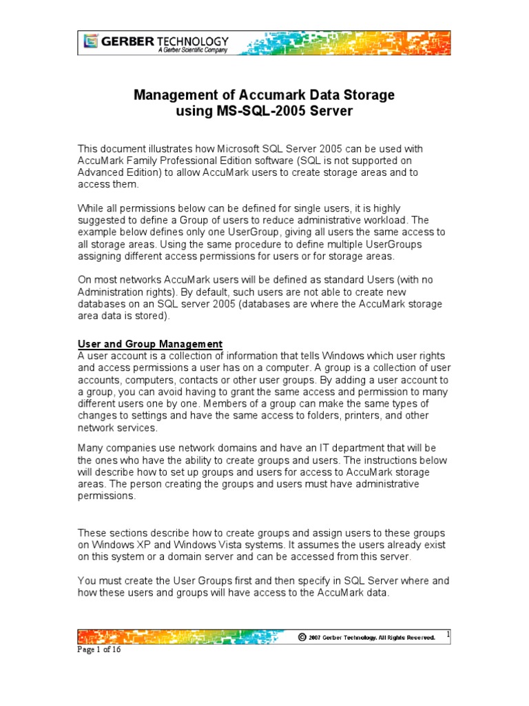 SQL Server 2005 and AccuMark | PDF | Relational Database | Databases
