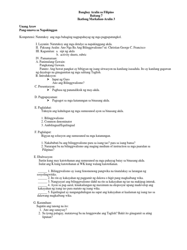 Filipino 7 | PDF