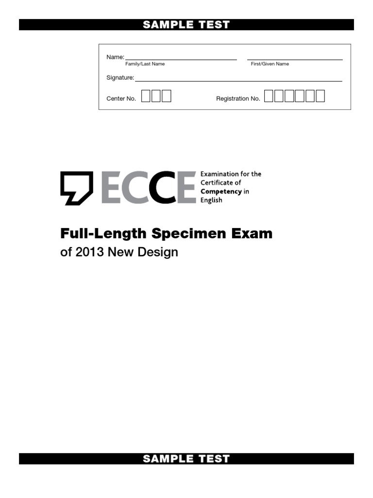 ECCE Examination Sample Test 2013 | Download Free PDF | Subscription ...