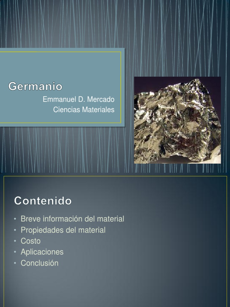 Informacion Del Material Germanio | PDF | Germanio | Óptica