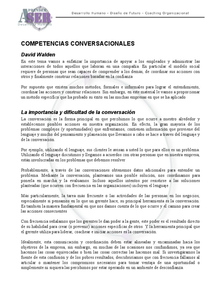 Mejora de Competencias Conversacionales | PDF | Relaciones personales ...