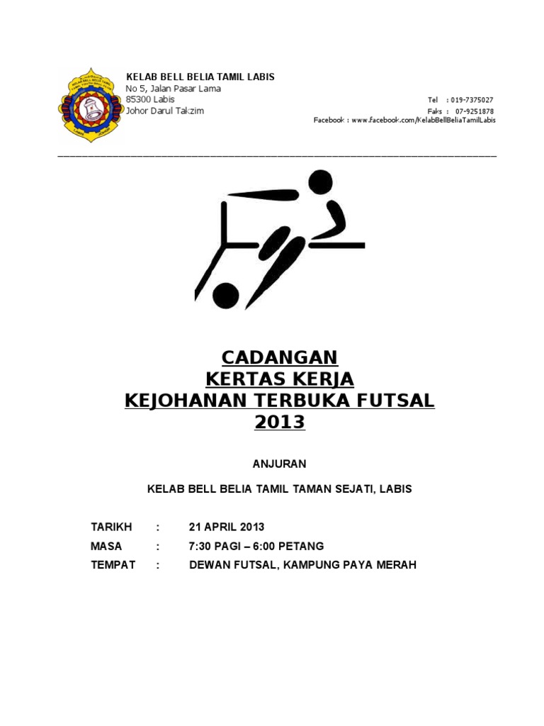 Kertas Kerja Pertandingan Futsal | PDF