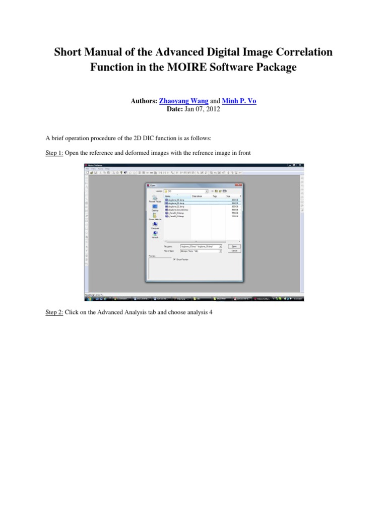 A Step-by-Step Guide to Performing 2D Digital Image Correlation ...