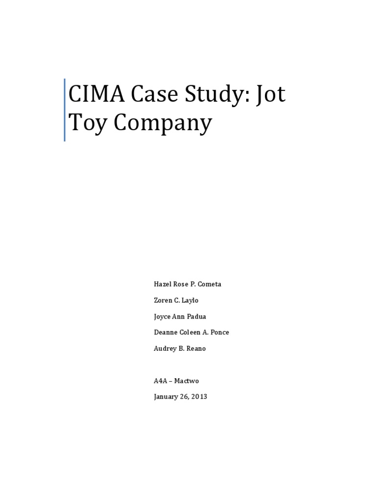 CIMA Case Study | PDF | Inventory | Outsourcing