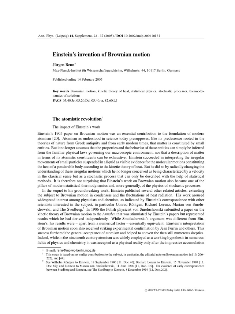Brownian | PDF | Brownian Motion | Diffusion