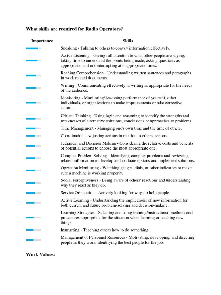 What Skills Are Required For Radio Operators? | PDF | Leadership ...