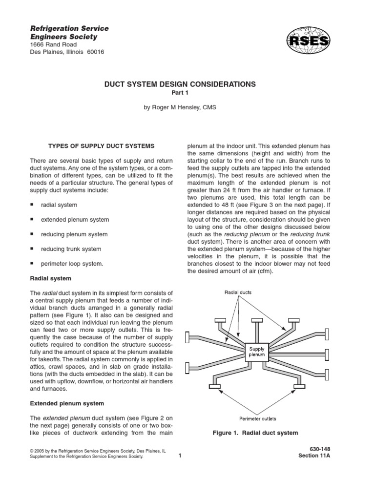 Duct system types | Duct (Flow) | Basement