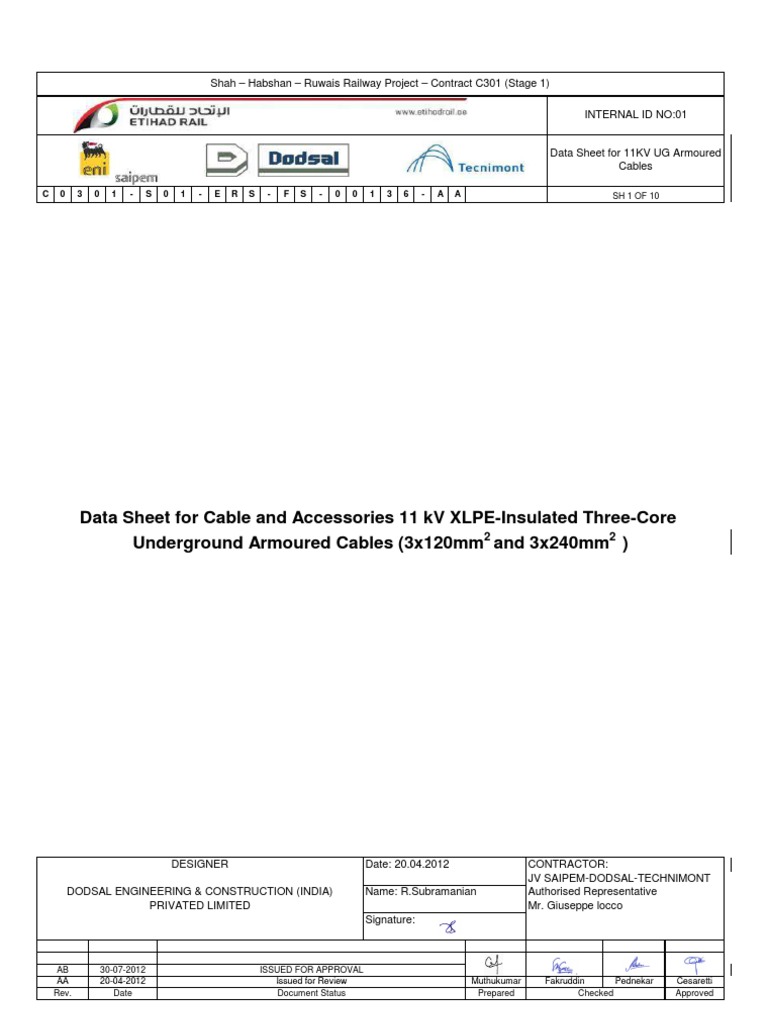 technical data sheet | Cable | Insulator (Electricity)