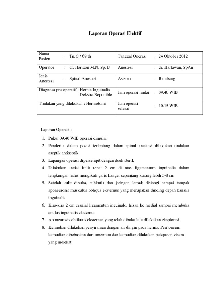 Laporan Operasi | PDF