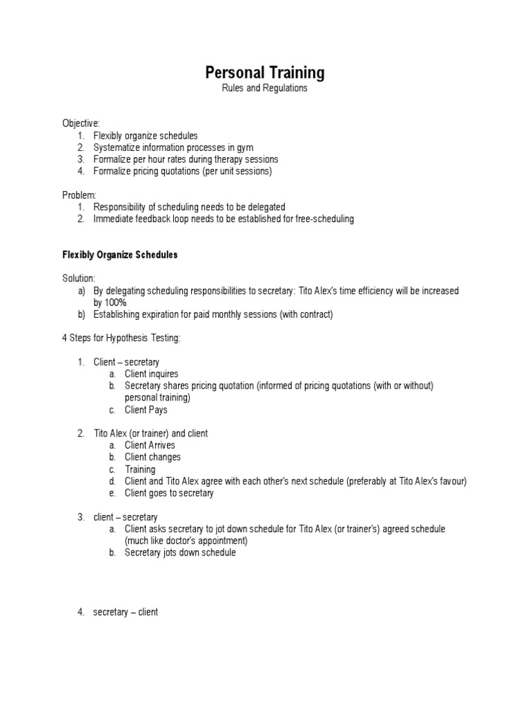 personal training rules and regulations | Josip Broz Tito | Option ...