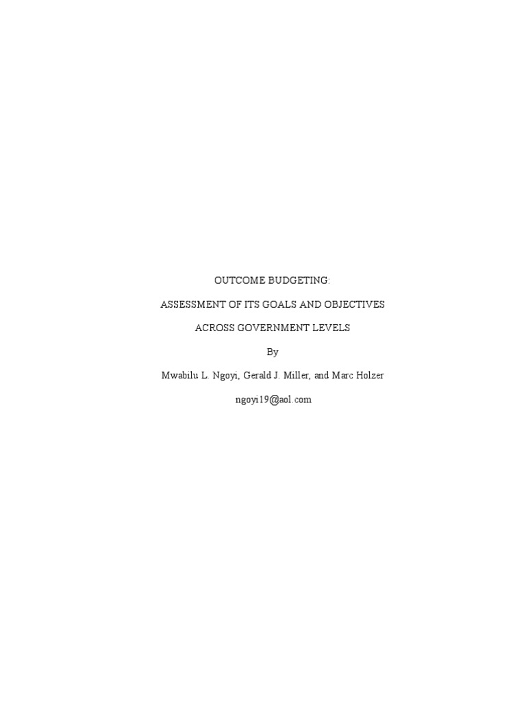 Outcome Budgeting Goals and Challenges | PDF | Public Administration | Goal