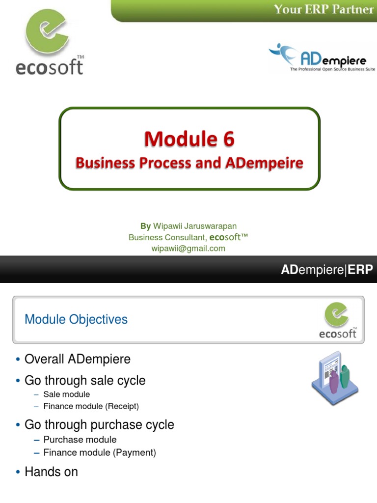 Adempiere Module 6 - Businees Process and Adempiere PDF | PDF | Receipt ...