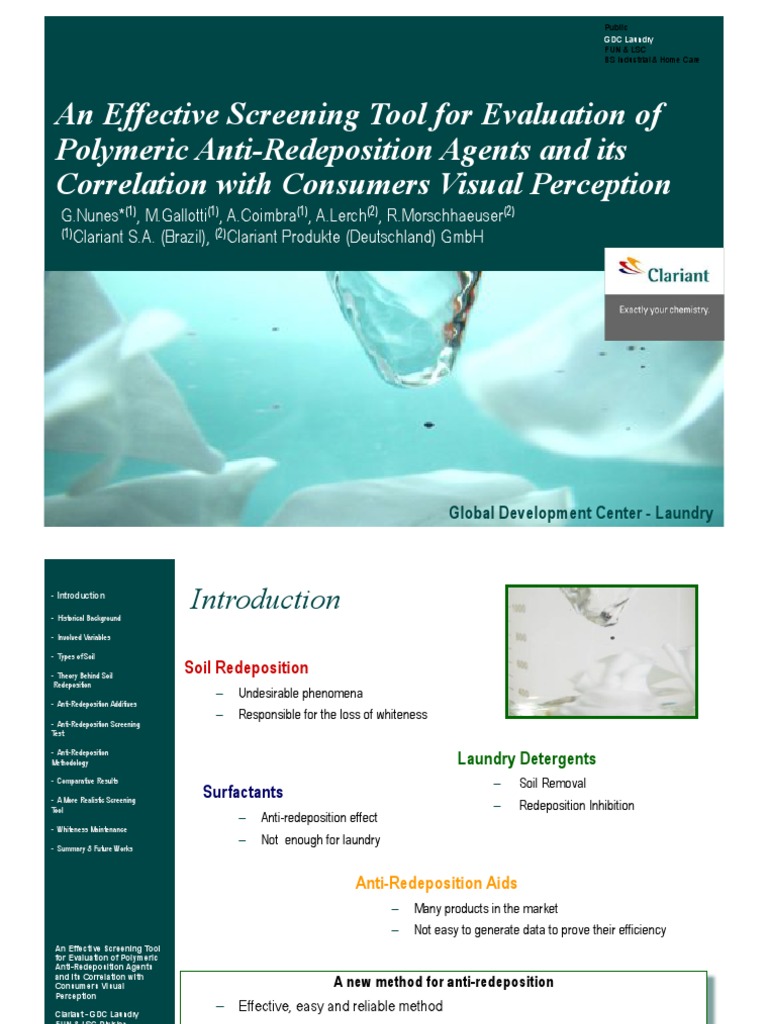 T5. Polymeric Anti Redeposition (Clariant) | PDF | Surfactant | Detergent