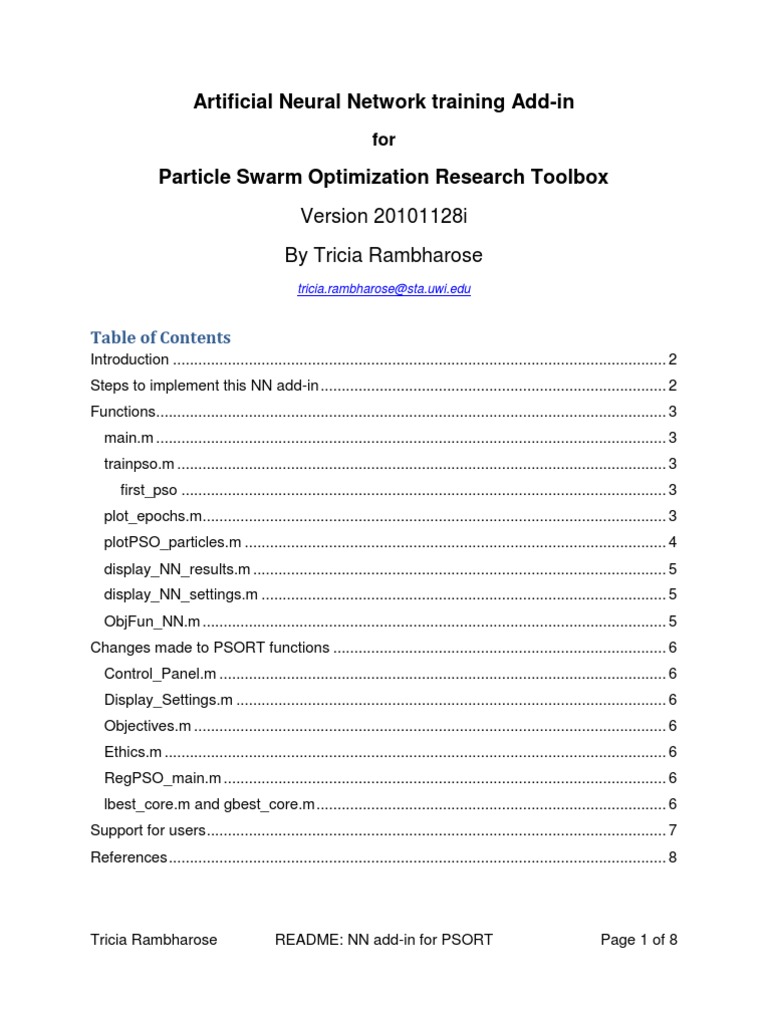 Ann Pso | PDF | Matlab | Artificial Neural Network