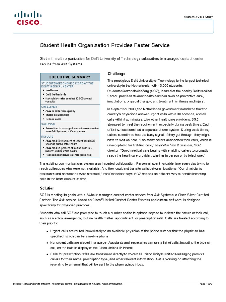 Case Study - Cisco IPT | Download Free PDF | Cisco Systems | Call Centre
