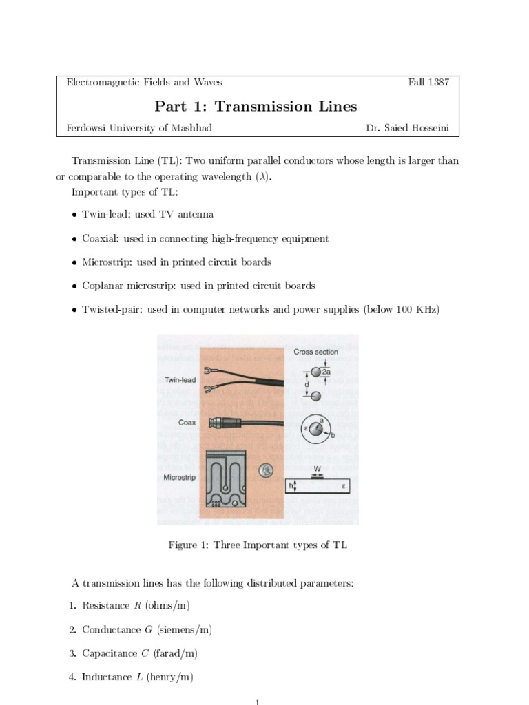 Transmission Line | PDF | Electromagnetism | Electrical Engineering