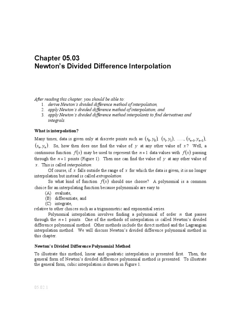 Interpolation | PDF | Interpolation | Functions And Mappings