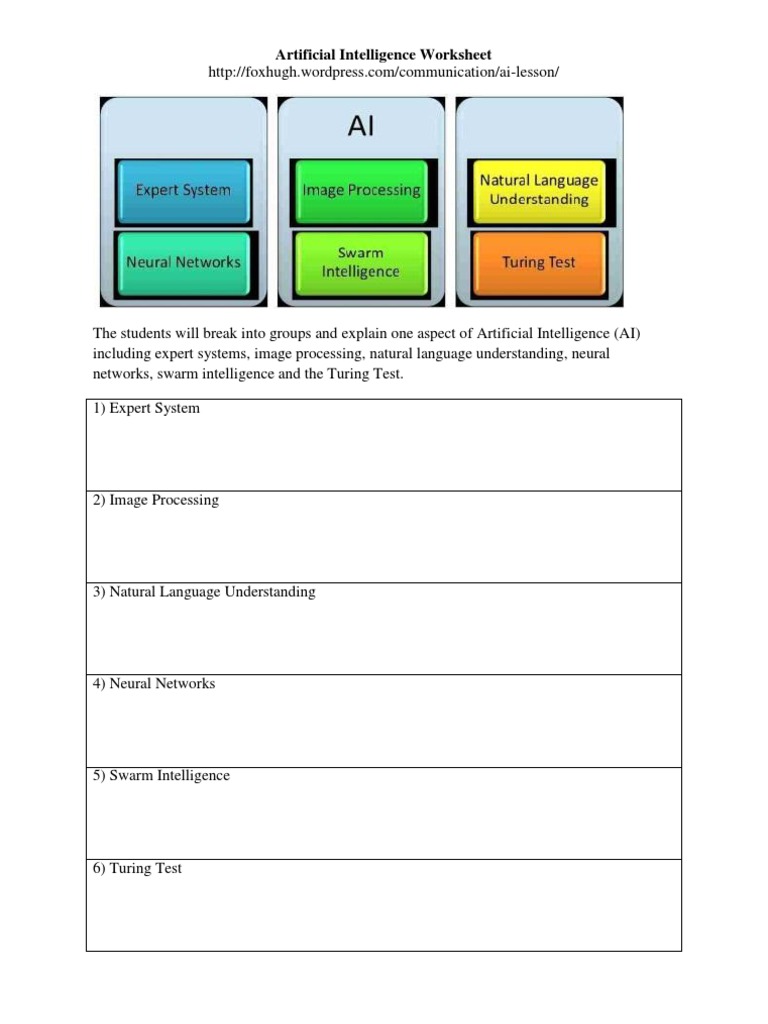 AI Concepts Group Worksheet | PDF