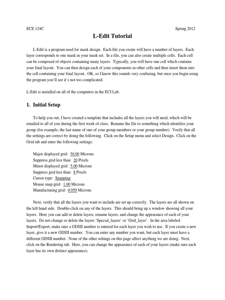 L Edit Tutorial | PDF | Double Click | Menu (Computing)