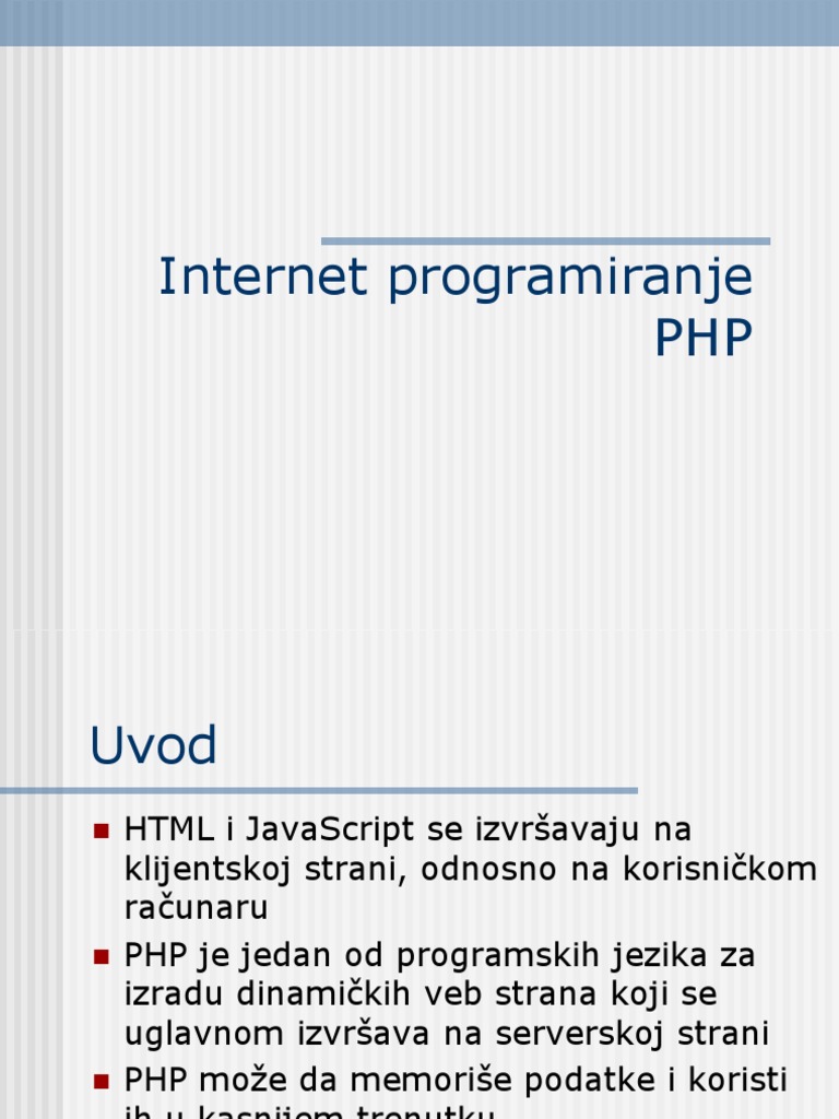 PHP Internet Programiranje | PDF