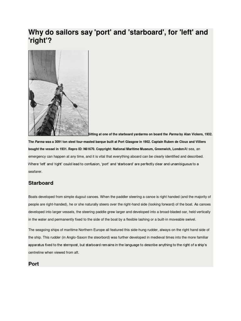 Port or STBD in Ship | PDF | Port And Starboard | Rudder