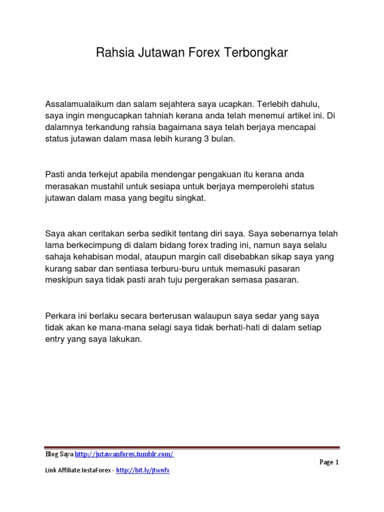 Rahsia Jutawan Forex Terbongkar | PDF