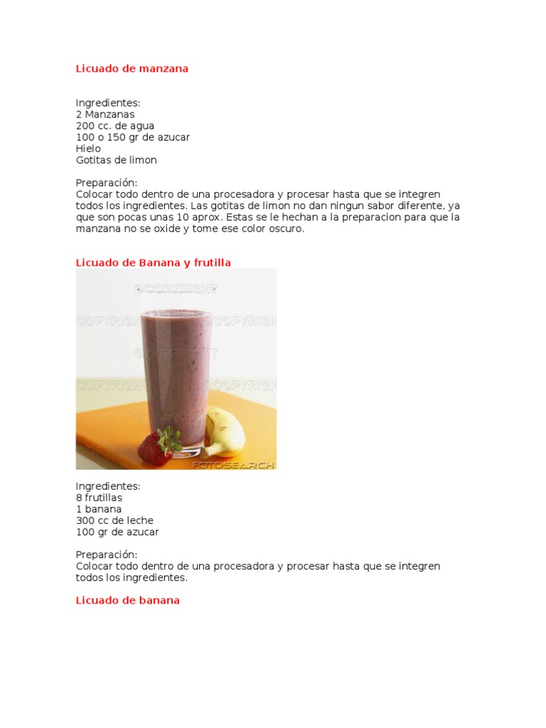 Recetas de Malteadas Variadas | PDF | Helado | Malteada