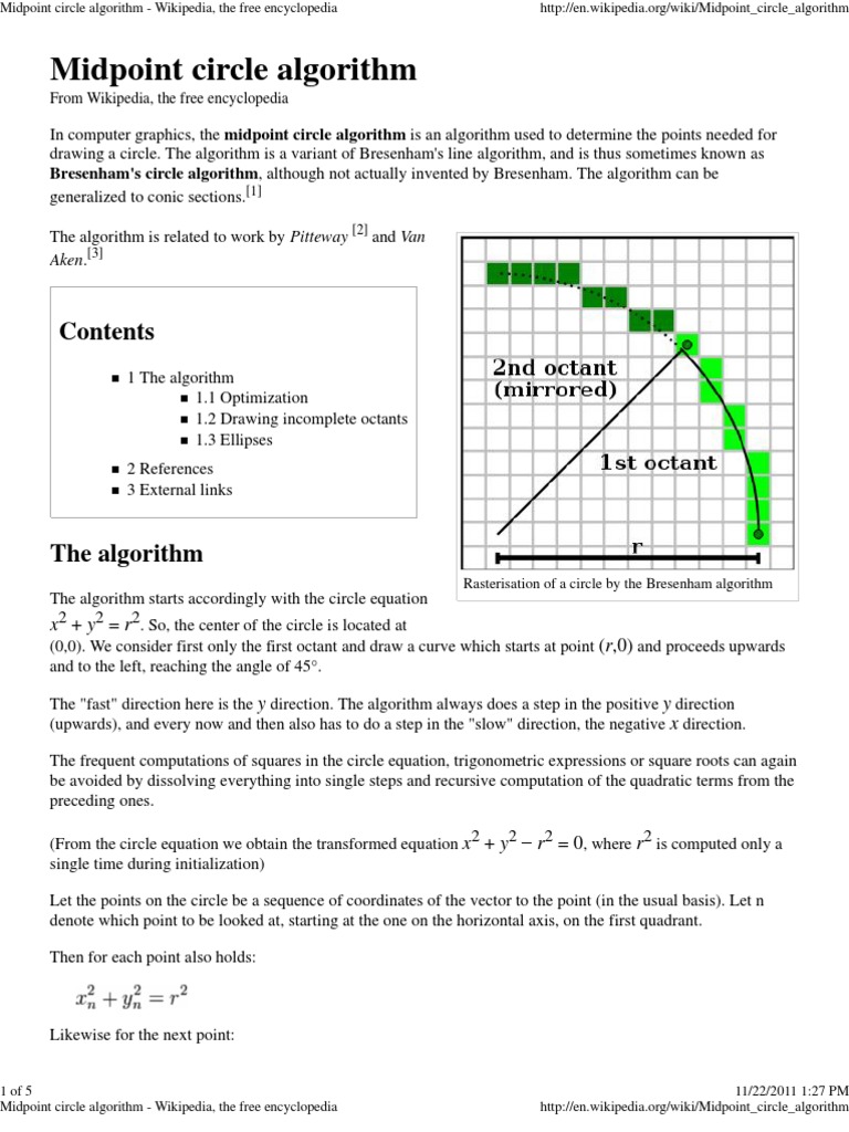Midpoint Circle | PDF | Applied Mathematics | Algorithms Midpoint Circle | PDF | Applied Mathematics | Algorithms