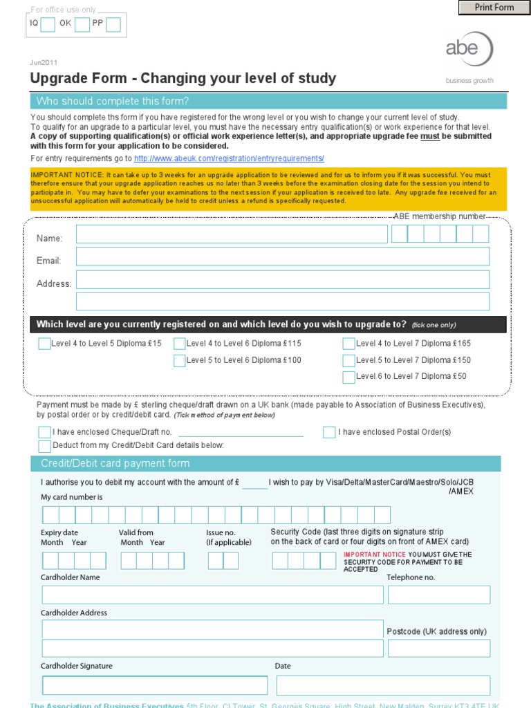 Upgrade Form - Changing Your Level of Study: Who Should Complete This ...