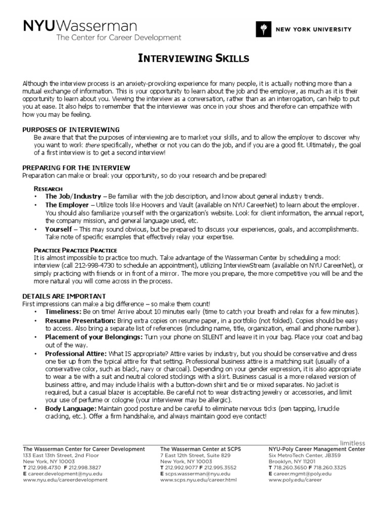 Interviewing Skills | PDF