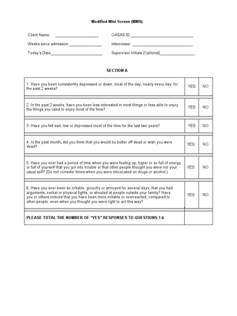 Modified Mini Screen | PDF | Psychological Trauma | Mind
