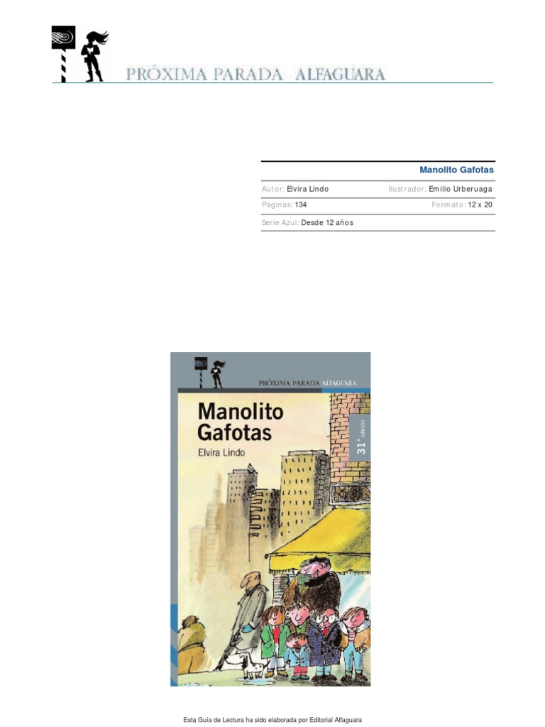 Elvira Lindo - Guía de Lectura y Actividades de Manolito Gafotas | PDF ...