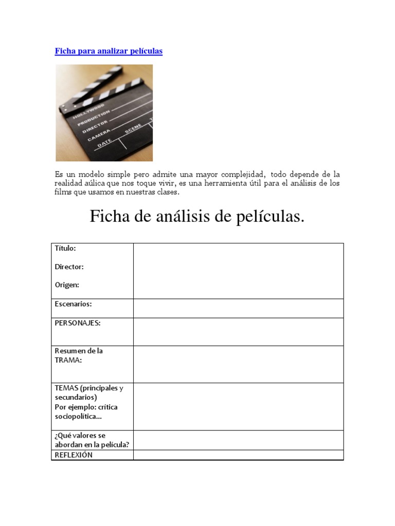 Ficha para Análisis de Películas | PDF