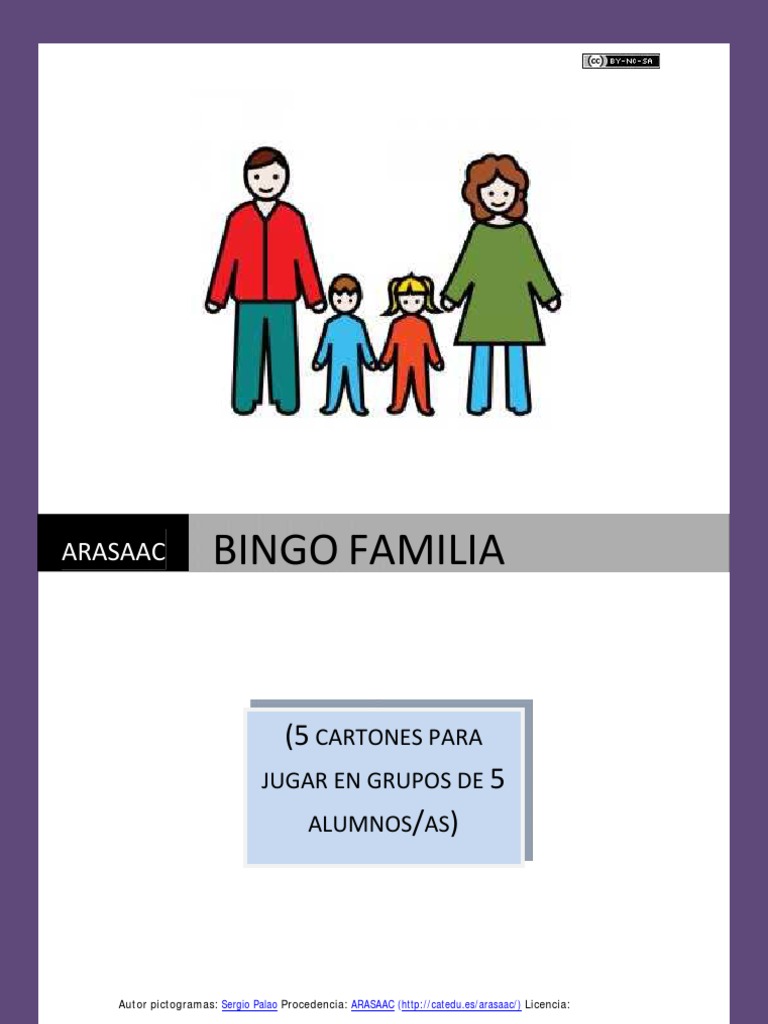 Bingo Familiar para Grupos Escolares | PDF | Hogar, jardinería y bricolaje