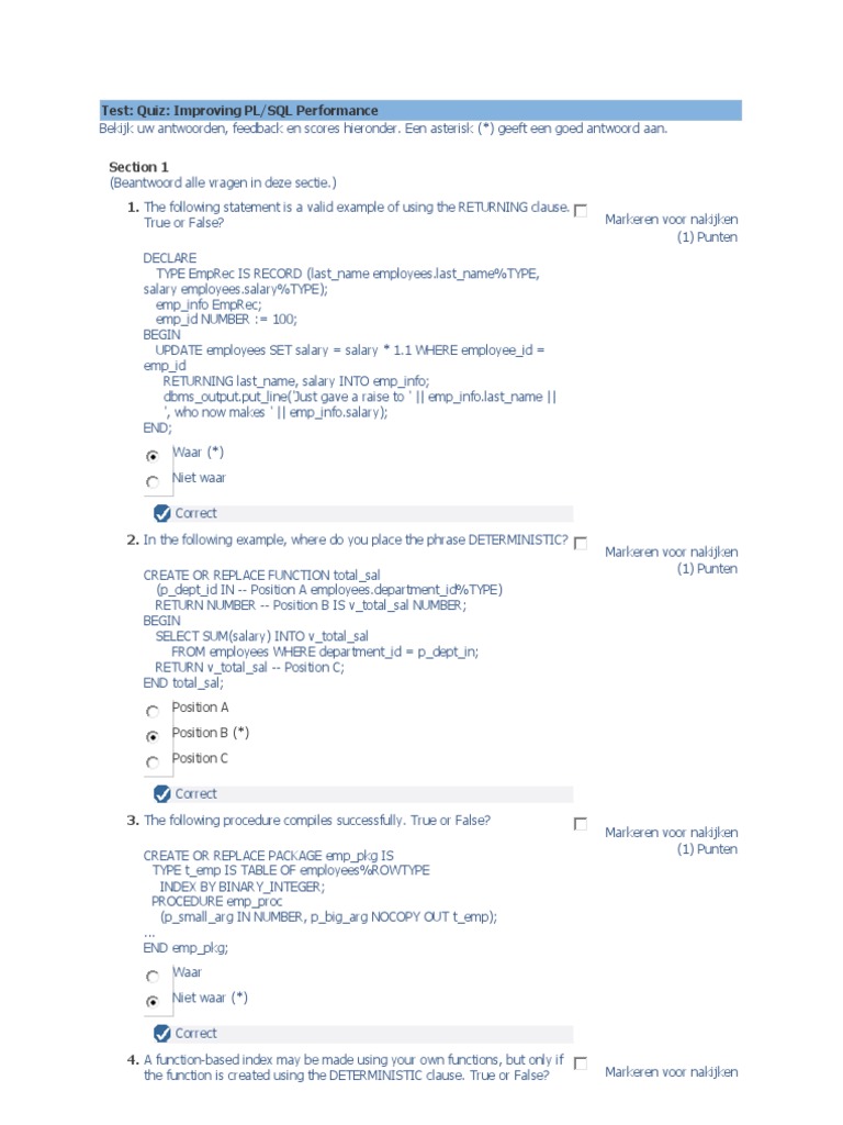 Section 12 Improving PL-SQL Performance | PDF | Sql | Data Section 12 Improving PL-SQL Performance | PDF | Sql | Data