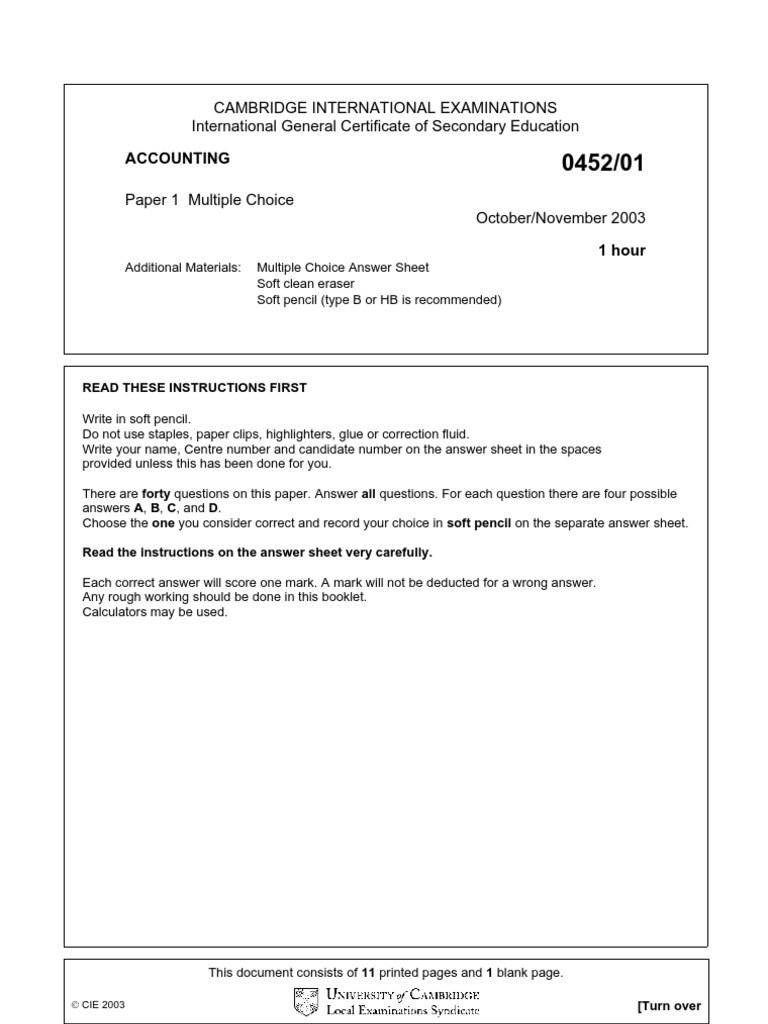 Accounting Paper 1 Winter 03 | PDF | Debits And Credits | Bookkeeping