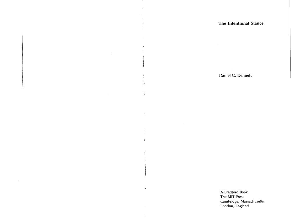 Daniel C. Dennett - The Intentional Stance | PDF