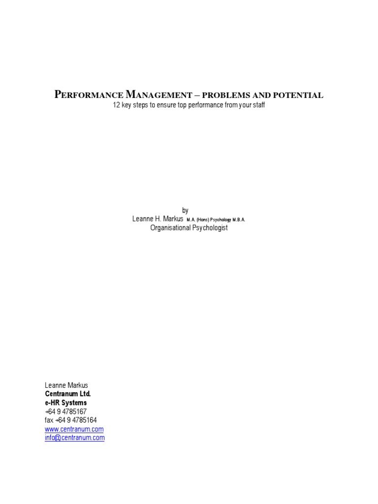 Performance Management Insights | PDF | Performance Appraisal ...