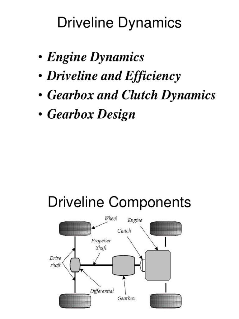 Driveline Dynamics Notes | PDF | Transmission (Mechanics) | Gear