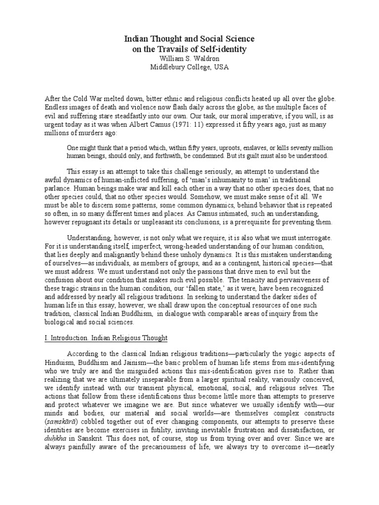 Buddhism and Travails of Self Identity | PDF | Identity (Social Science ...