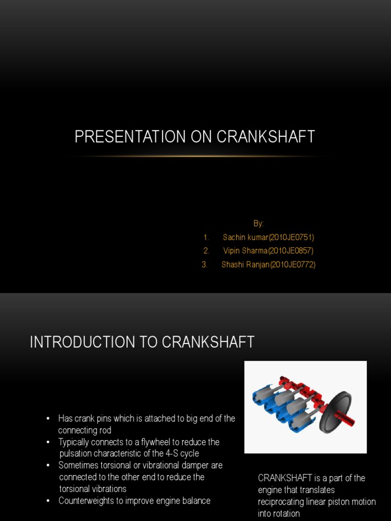 Presentation On Crankshaft Pdf Steel Building Engineering