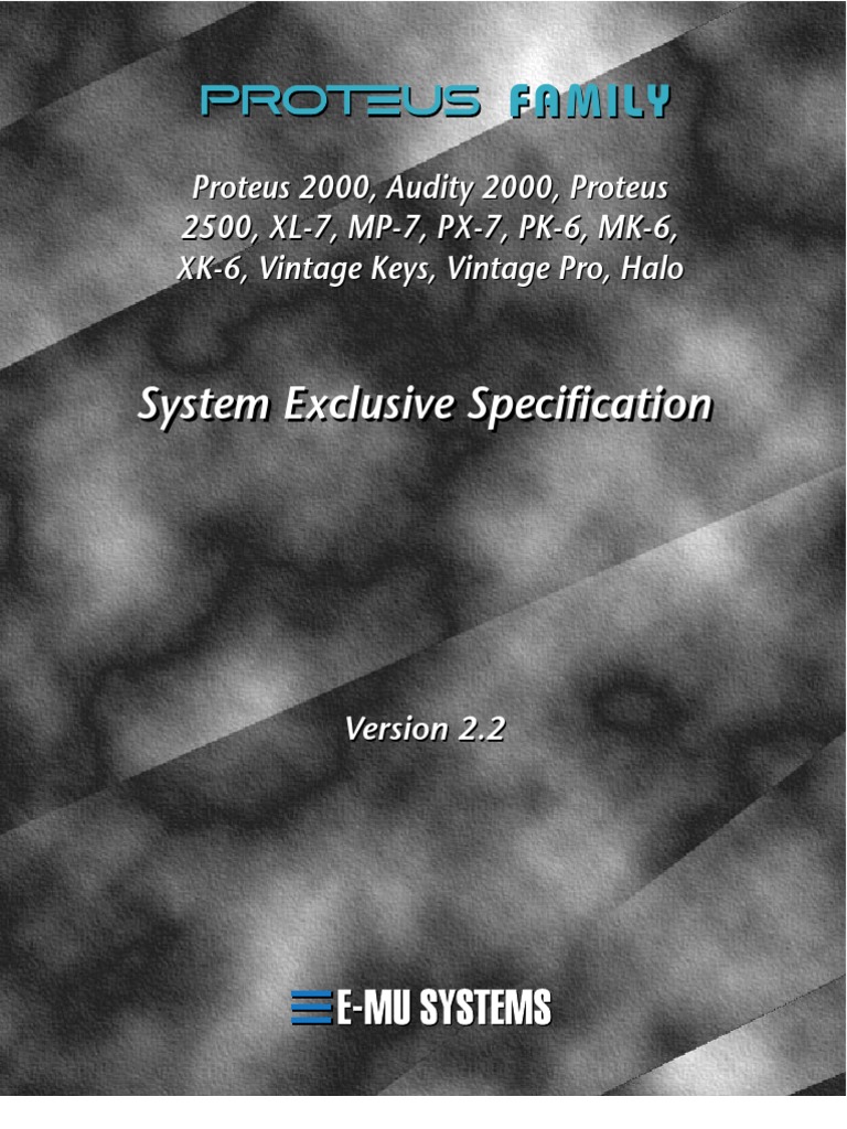 E-MU Proteus 2000 Series Sysex Manual V2.2 | PDF | Synthesizer | Computing