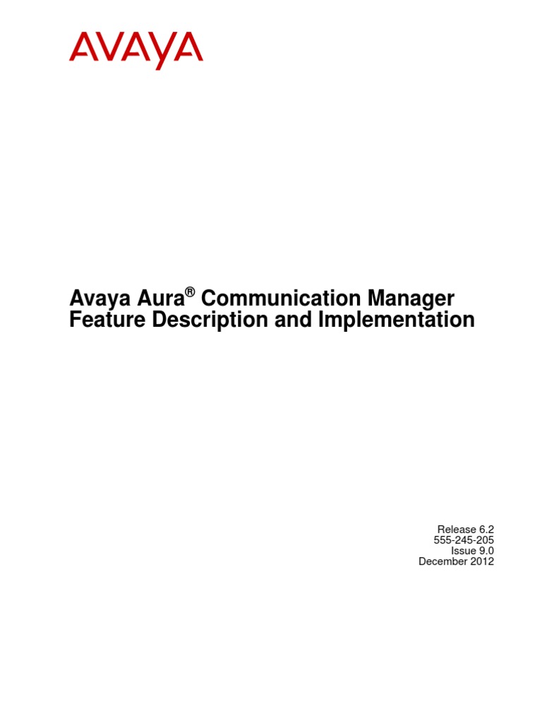 Avaya Aura® Communication Manager Feature Description | PDF | Business